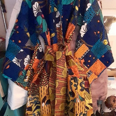 Rainbow African Print Handmade Patchwork Fitted Womans Blazer With ...