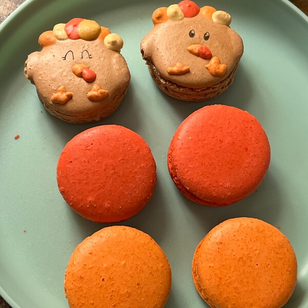 Thanksgiving Turkey Macarons - 6.12 or 24 - Friendsgiving Macarons ...