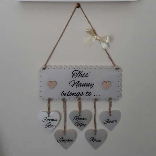 Personalised Nanny Sign "this Nanny Belongs To" Nanny Mother's Day Gift ...