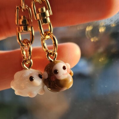 Siamese Cat / Himalayan Cat / Birman Cat Glass Beads, Clip on Charm ...