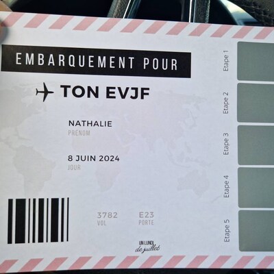 Carte à gratter pour EVJF, programme EVJF, carte personnalisable ...