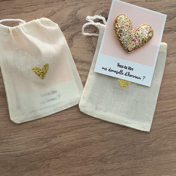 Broche coeur message personnalisé. Cadeaux d'invités pour mariage ...