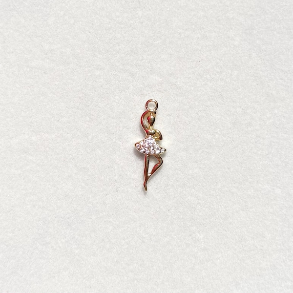 1pcs 18K Gold Filled Dance Pendant Ballet Charm for DIY Jewelry Finding ...