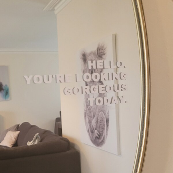 Hello. You're Looking Gorgeous Today. Mirror Self-affirmation Vinyl ...