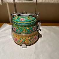 Two Tier Tiffin Box / Hand Painted Indian Style Tiffins/ Decorative ...