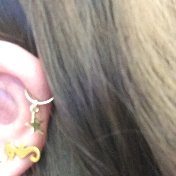 Star Cartilage Hoop - Small Gold Star Helix - Starfish Helix Piercing ...