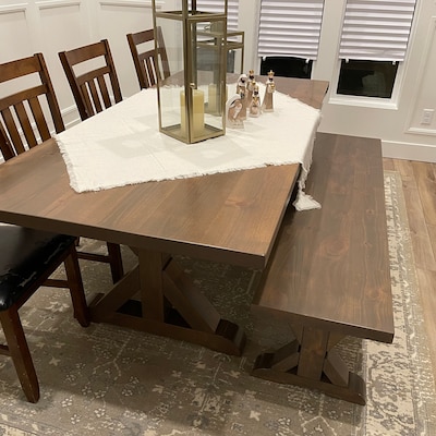Farm House Trestle Dining Table, Farm Rustic Table, Kids Friendly - Etsy
