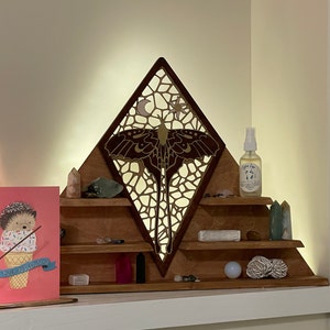 Golden Moth Shelf Moon Shelf Crystal Shelf Handmade - Etsy