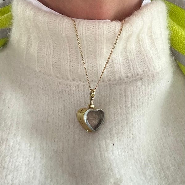 Medium Deep Fillable Silver or Gold Heart Locket Name Necklace Heart ...