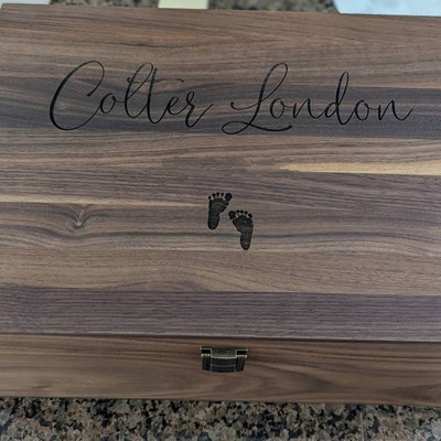 Baby Memory Box, Baby Keepsake Box, Walnut Personalized Keepsake Box ...