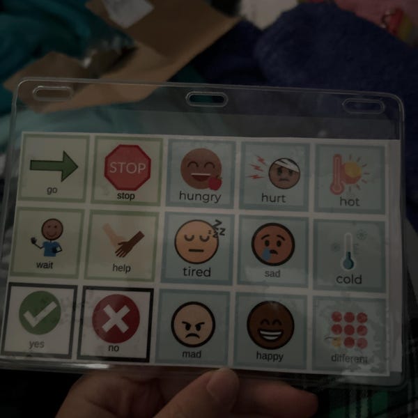 Double Sided Core Communication Board for Lanyard: AAC Visual Support ...