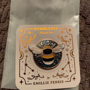 Bumblebee Enamel Pin, Bee Badge, Bee Talisman, Celestial Bee Pin, by ...