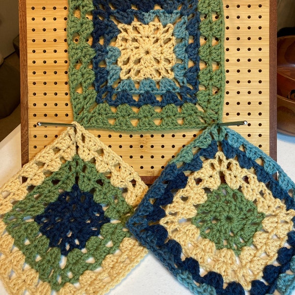Stacked Shells 8" Granny Square Crochet PATTERN PDF - January - Granny ...