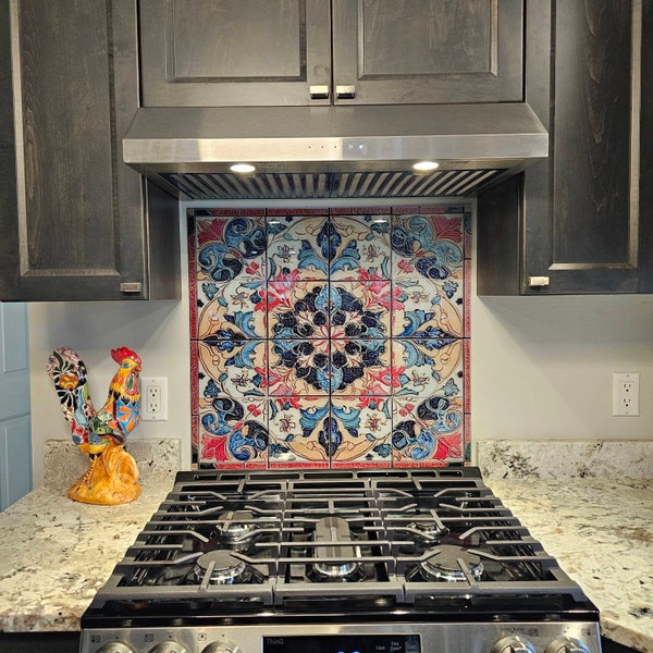 Glass Backsplash-ottoman Tile Look One Piece Tempered Glass Kitchen ...
