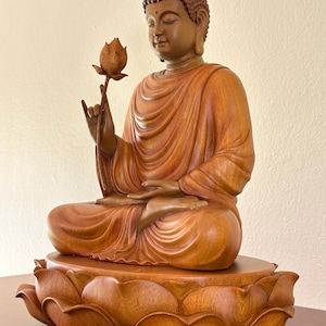 Happy Buddha Laughing Buddha Statue, Maitreya Buddha, Wooden Buddha ...