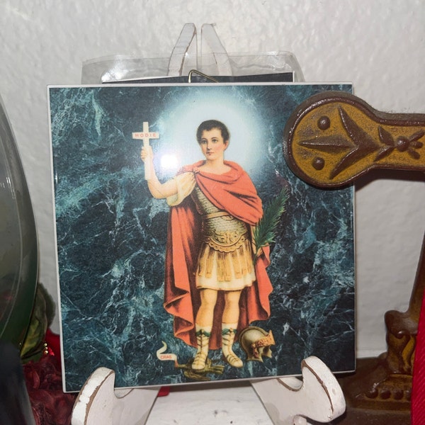 Saint Expeditus Icon: Catholic Art on Ceramic Tile, Handmade in Italy ...