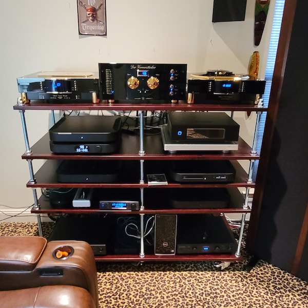 Double Width Audio Rack / Record Player Stand / Stereo Cabinet With ...