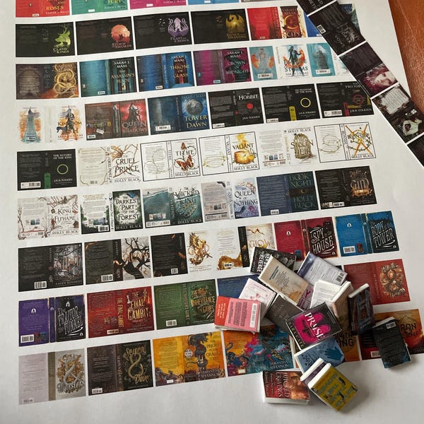 150 Christmas Printable Mini Book Covers- Holiday Book Nook Tiny Books ...