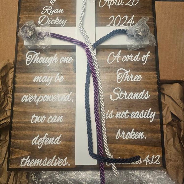 Cord of Three Strands Cross, Unity Braids® 14x 8 Cross, Baptism Cross ...