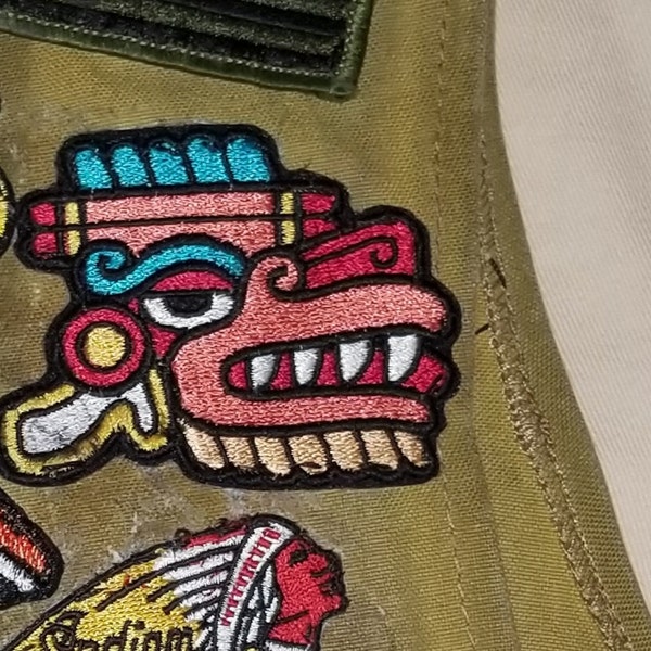 Mayan Snake God Embroidered Patch Iron on Patches for Jackets Python ...