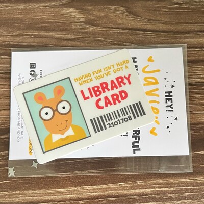 Arthur Library Card Sticker, PBS Illustration, Having Fun Isn't Hard ...