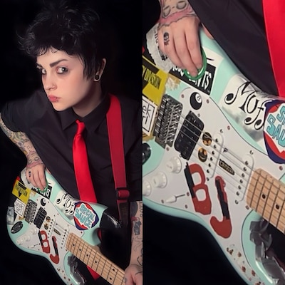 1994 BJ Guitars Billie Joe Armstrong Green Day Blue Guitar - Etsy