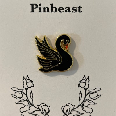 Black Swan Hard Enamel Pin Enamel Lapel Pin Swan Enamel Pin - Etsy
