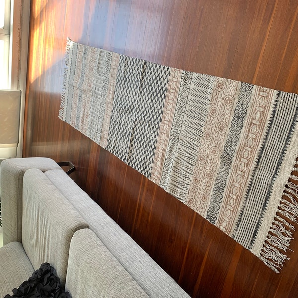 5x7ft Indian Dari Rug Handmade Rug Cotton Rug Area Rug Turkish Floor ...