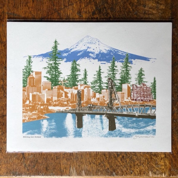 Portland, Oregon Bridge Poster - White Paper - 12 Willamette River ...