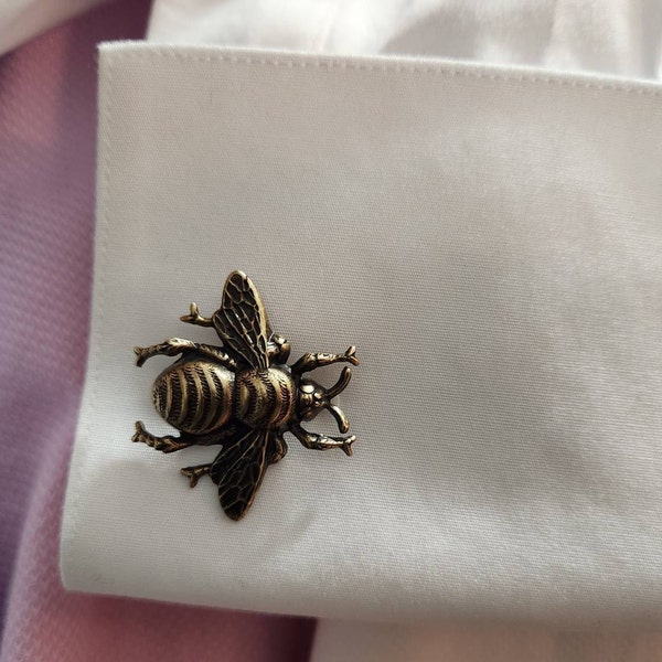 Men's Cufflinks Large Brass Bee Cufflinks Big Size Steampunk Cufflinks ...