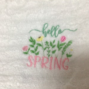 Hello Spring Embroidery Design, 3 Sizes - Etsy