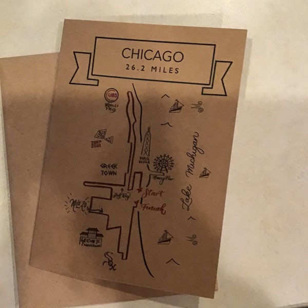 Chicago Marathon Inspired Card, Chicago 26.2, 2023 Chicago 26.2 Card ...