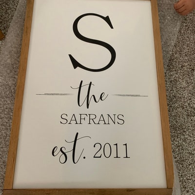 Last Name Letter Sign Established Sign Family Name Wood Sign Home Decor ...