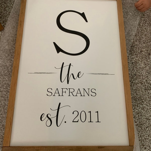 Last Name Letter Sign | Established Sign | Family Name Wood Sign | Home ...