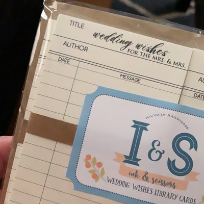 Personalized Wedding Wishes Library Card Literary Wedding Library Theme ...
