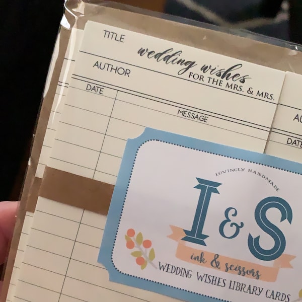 Personalized - Wedding Wishes Library Card - Literary Wedding - Library ...