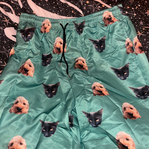 Custom Face Swim Trunks,personalized Beach Shorts With Dog Photo,custom ...