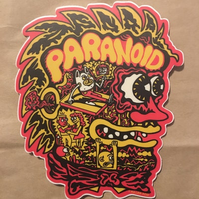 Paranoid Sticker - Etsy