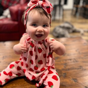 Baby Girl, Strawberry Jumpsuit Romper, Ready to Ship, Spring Outfit ...