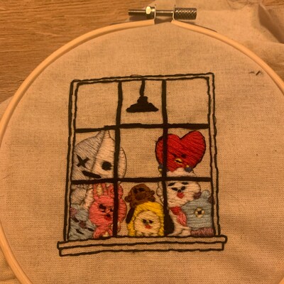 BTS Heart BTS Embroidery Digital BT21 Embroidery Army Embroidery Kit ...