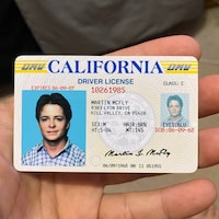 Marty Mcfly ID CARD - Back to the Future - Michael J Fox - License ...
