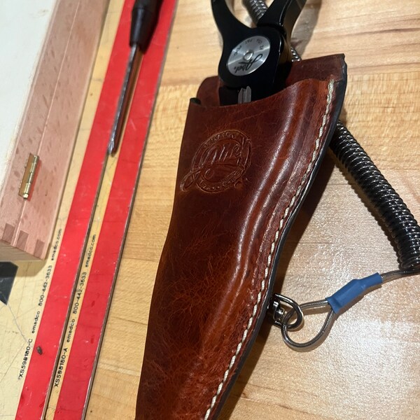 Bison Leather Pocket Protector Tool & Scissor Pouch - Etsy