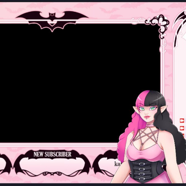 Pastel Goth Vampire Twitch Overlay, Screens and Panels - Etsy UK