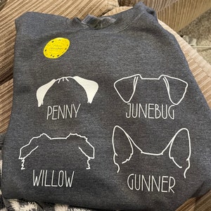 Custom Dog Sweatshirt, Personalized Dog Ear Sweatshirt With Name ...