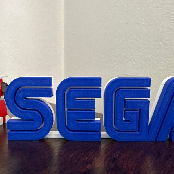 SEGA Video Game Logo Sign 6 in (3D Printed, Man Cave, Game Room, Shelf ...