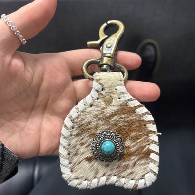 Western Hand Tooled & Cowhide Key Chain, Key Fobs and Wristlets ...