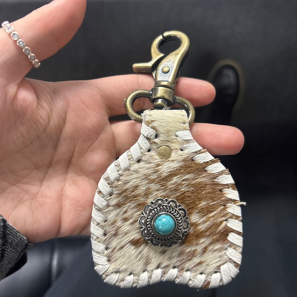 Western Hand Tooled & Cowhide Key Chain, Key Fobs and Wristlets ...