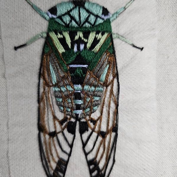PDF Green Cicada Embroidery Pattern and Instructions Downloadable ...