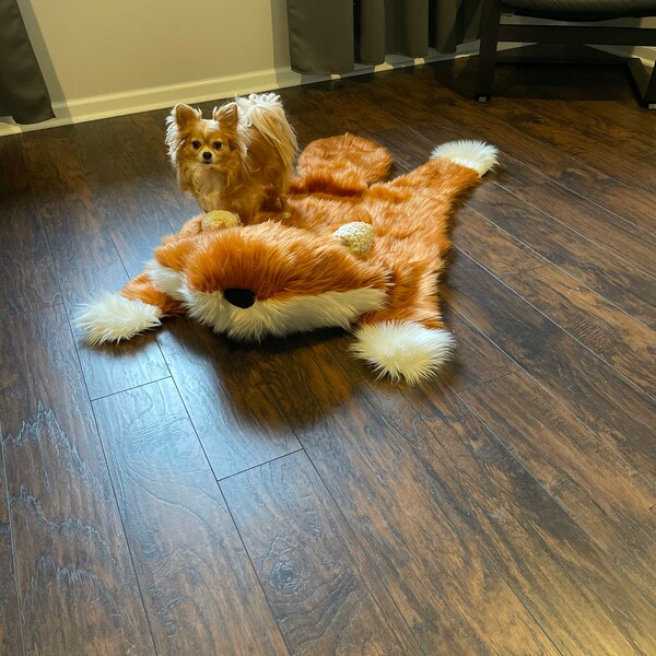 Fox Rug, Faux Fox Rug, Woodland Camping Nursery, Fox Baby Room Decor ...