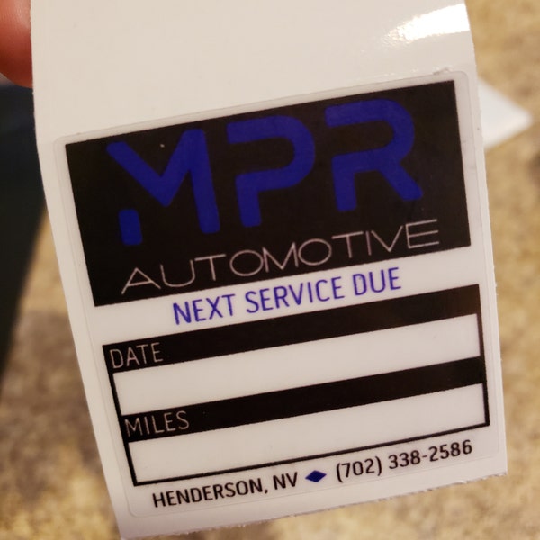 Custom Full Color Oil Change Service Stickers, Rotation, Re-torque ...